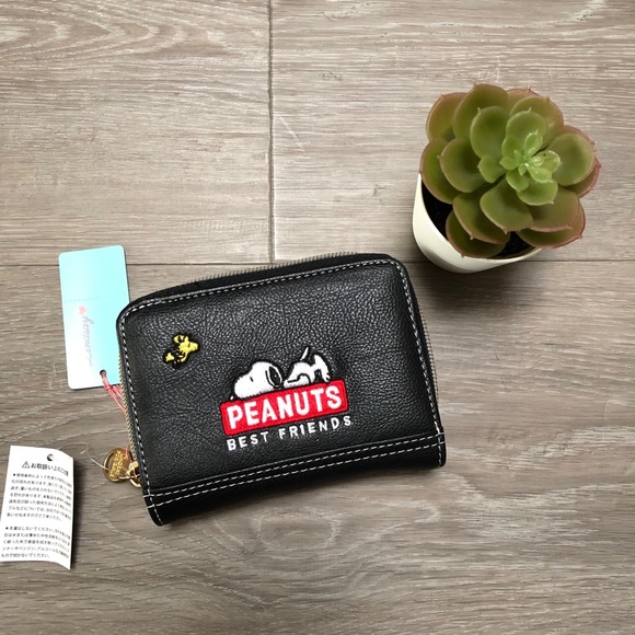 Peanuts | Bags | Black Snoopy Best Friend Vegan Leather Wallet | Poshmark